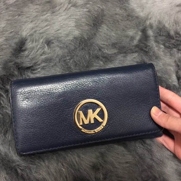 KORS Michael Kors | Bags | Authentic Blue Leather Michael Kors Wallet ...